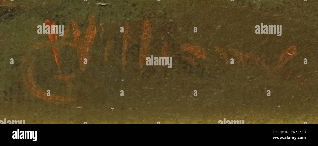Signature of American painter George Alfred Williams Stock Photo - Alamy