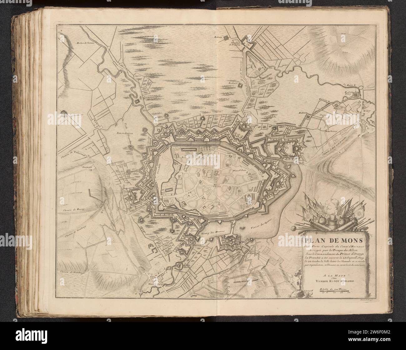 Map of the siege of Mons, 1709, 1729 Map of the siege of Mons (Bergen ...