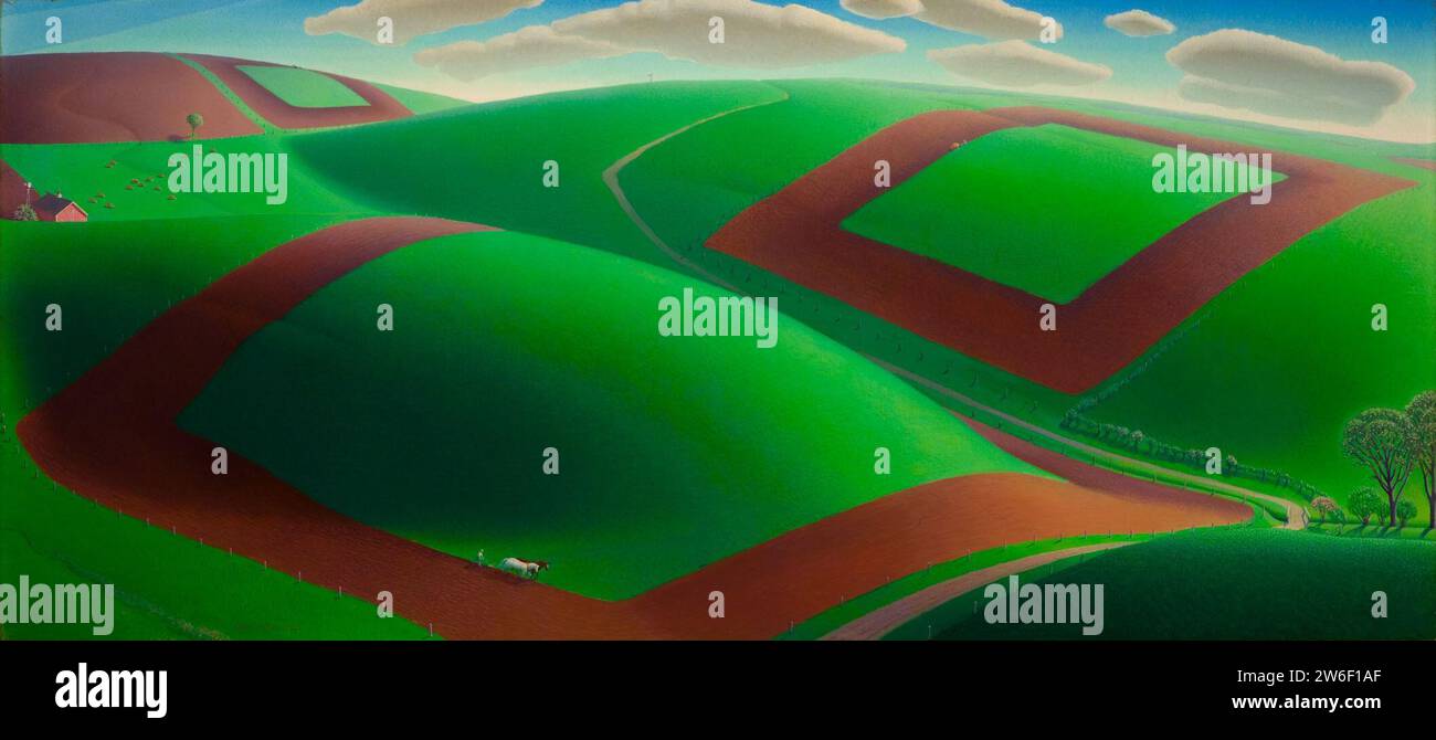 Spring Turning by Grant Wood, 1936 Stock Photo - Alamy