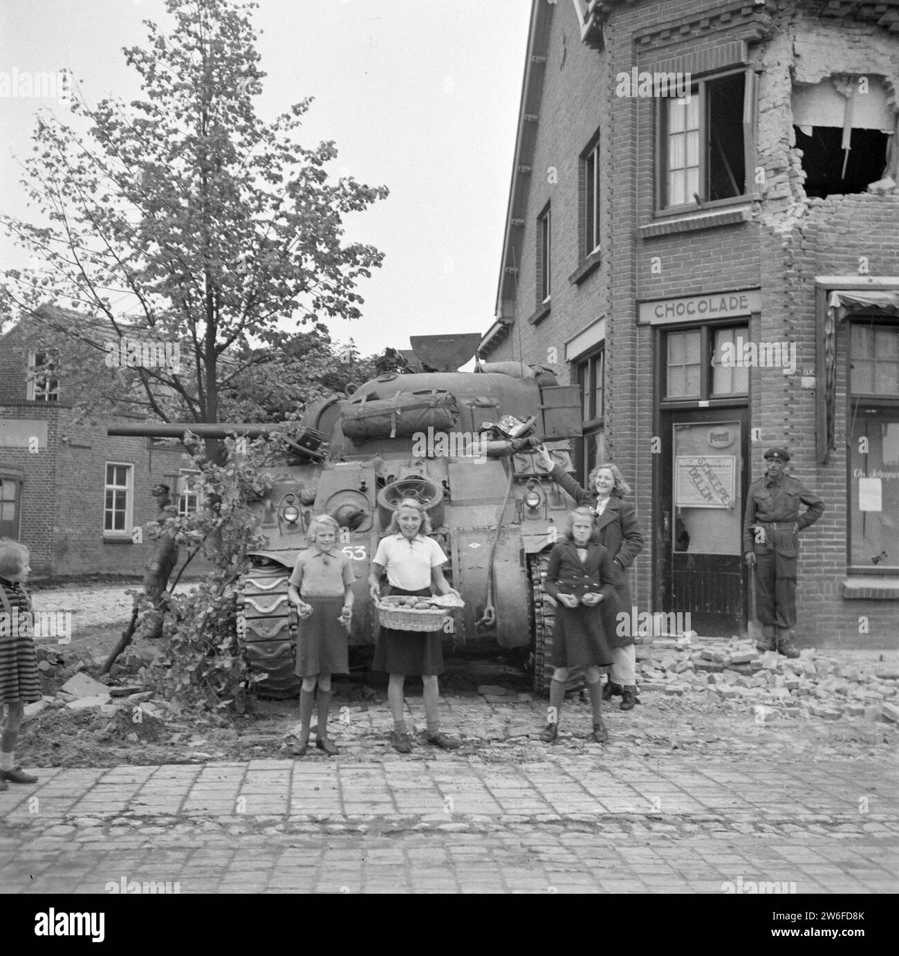 Children bring Irish Guards soldiers apples ca. September 18, 1944 ...