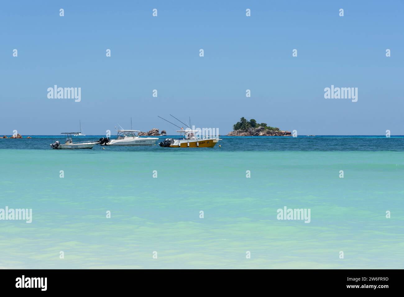 St Pierre Island, famous for snorkelling, viewed from Cote D'Or Beach ...
