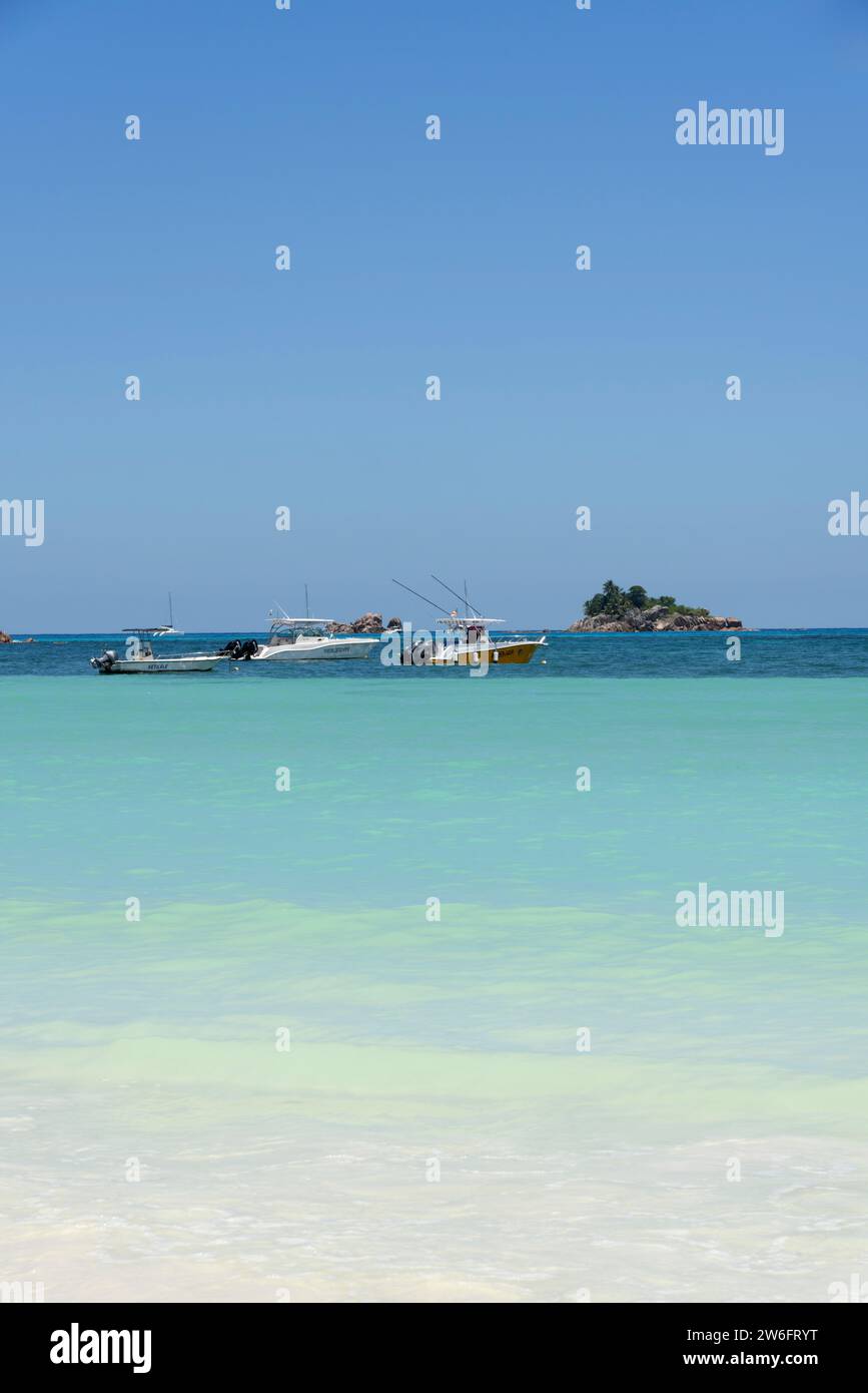 St Pierre Island, famous for snorkelling, viewed from Cote D'Or Beach ...