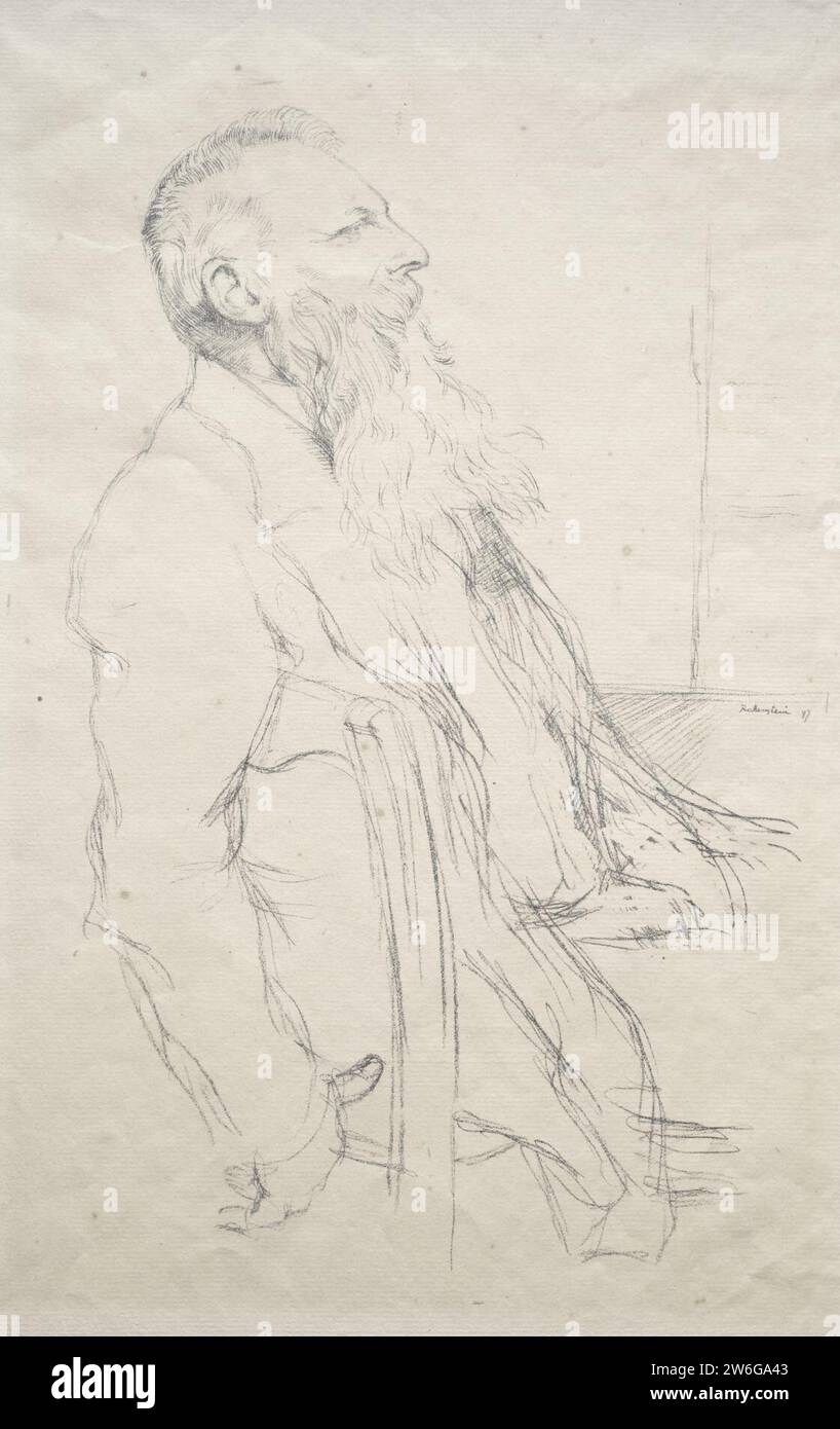 William Rothenstein (British, 1872-1945) - Auguste Rodin Stock Photo ...