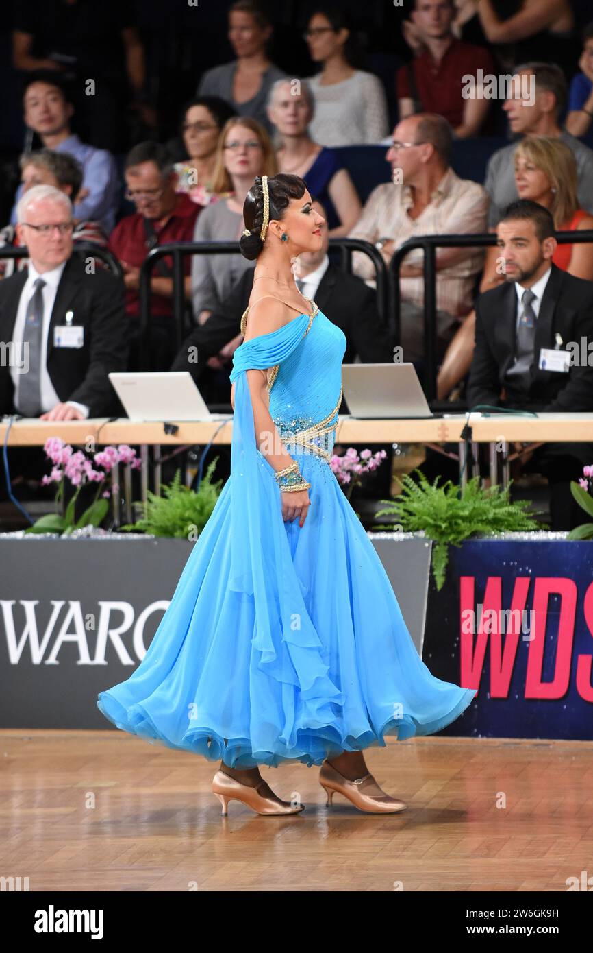 An unidentified dance couple in a dance pose during Grand Slam Standart ...