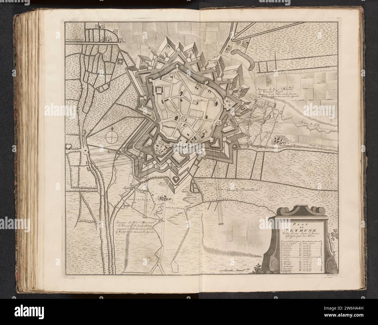 Map of the siege of Béthune, 1710, 1729 Map of the siege of Béthune by ...