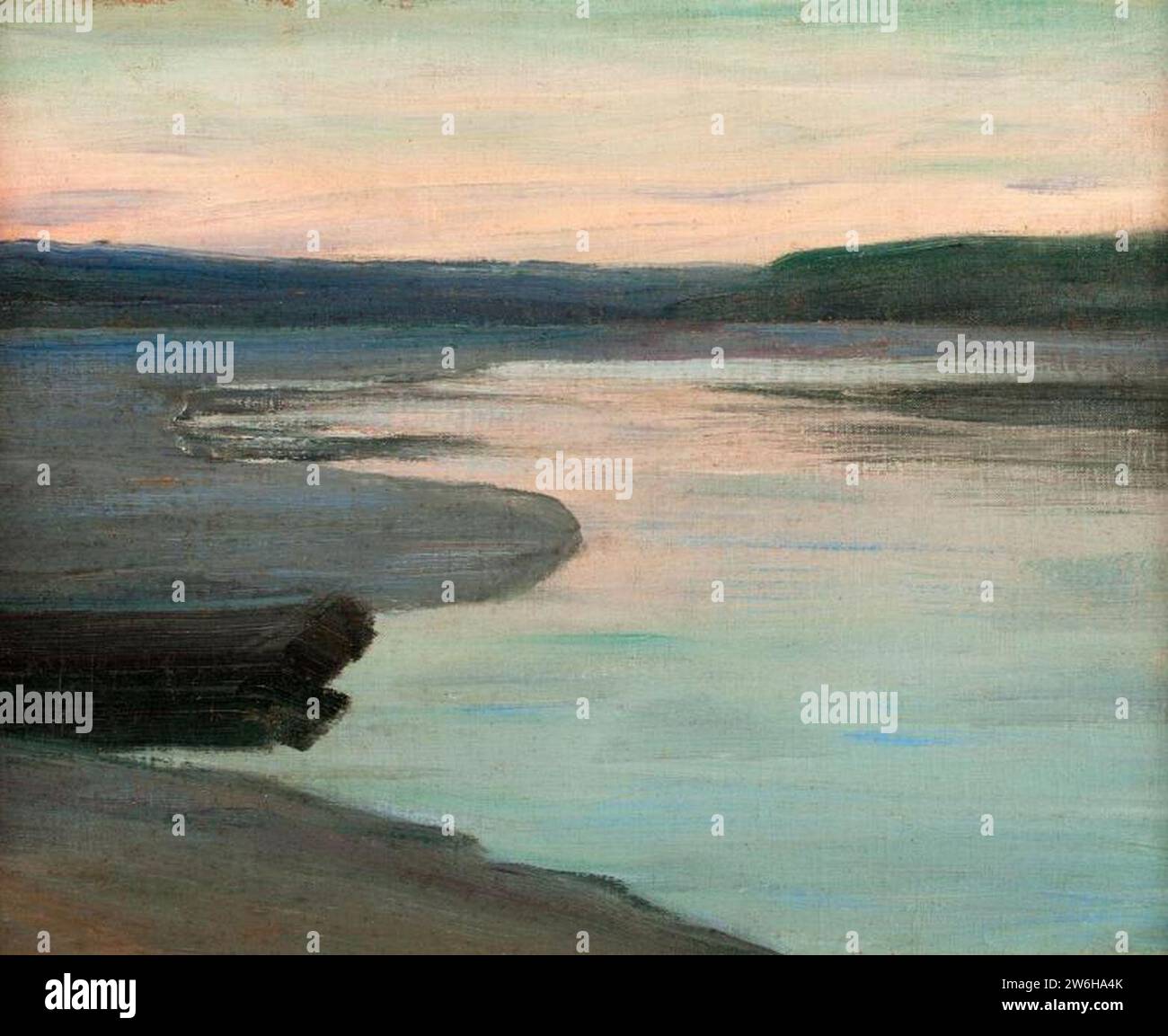 William Sergeant Kendall - The Seconnet River after Sunset, Newport ...