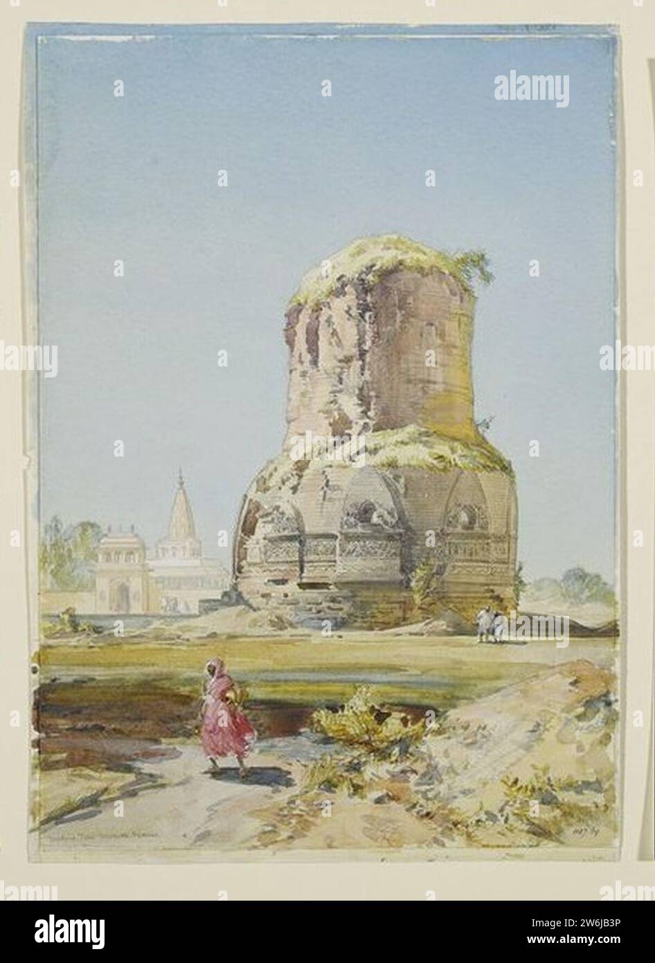 William Simpson - Buddhist stupa at Sarnath, Benaras Stock Photo - Alamy