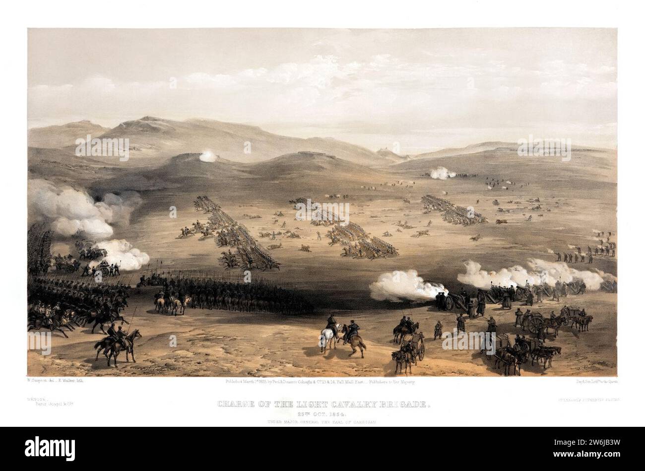 William Simpson - Charge of the light cavalry brigade, 25th Oct. 1854 ...