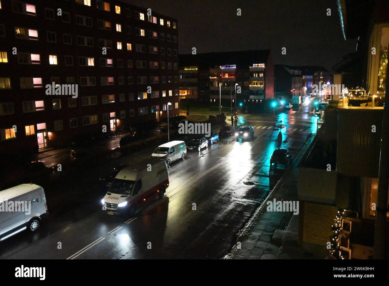 Copenhagen, Denmark /21 December 2023/.Weather rain fall in danish ...
