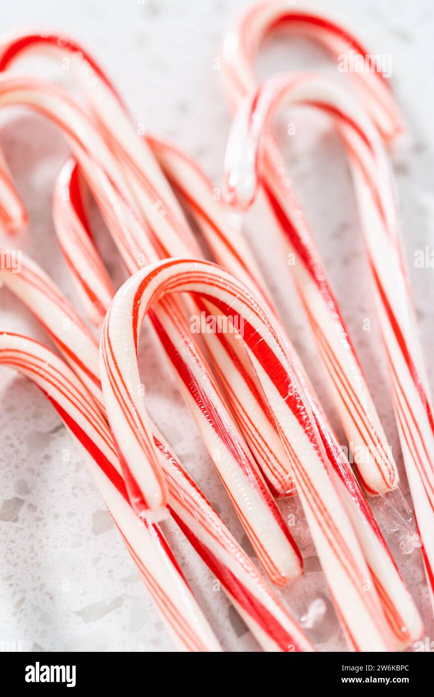 Peppermint Candy Cane Stock Photo - Alamy