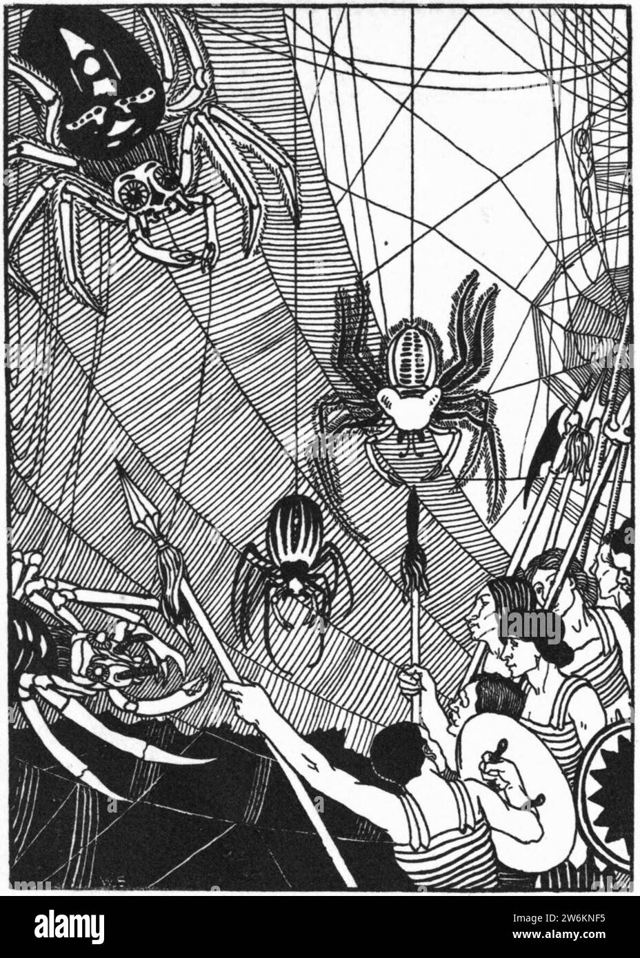 William Strang spider battle in 1894 True History Stock Photo - Alamy