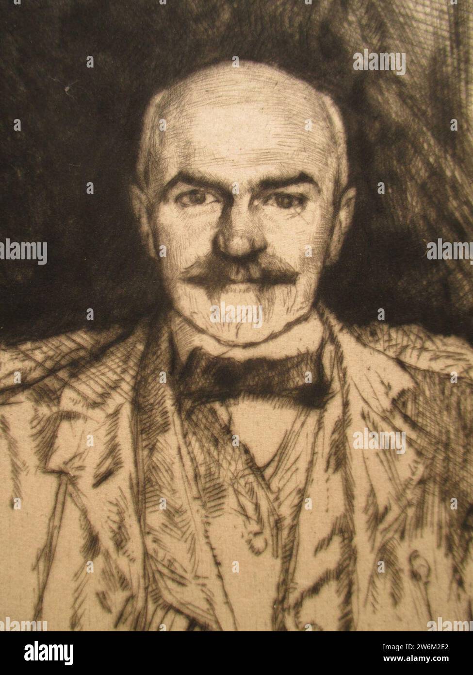 William Strang, etching of J. B. Clark (detail Stock Photo - Alamy