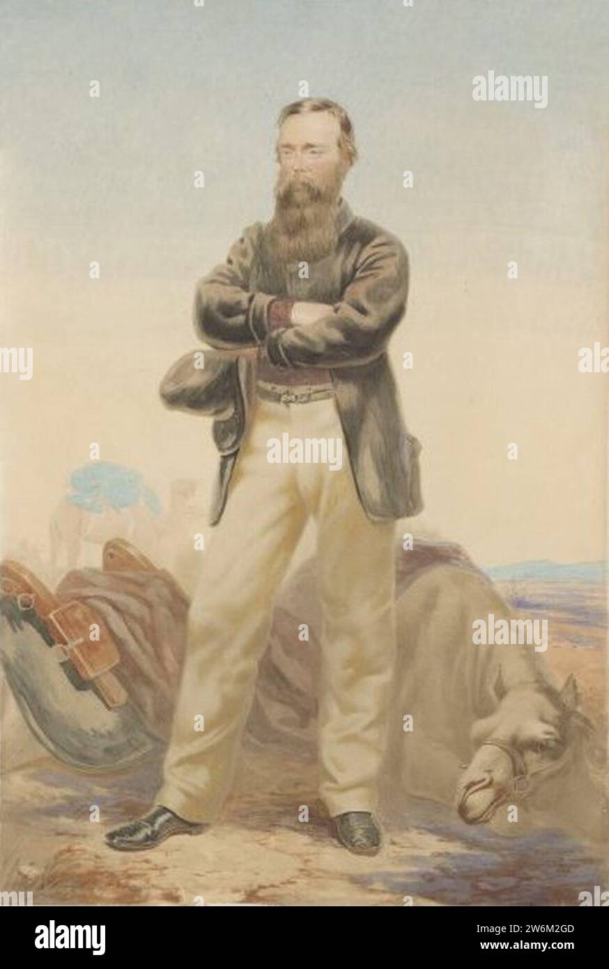 William Strutt, Portrait of Robert O'Hara Burke, 1860 Stock Photo - Alamy
