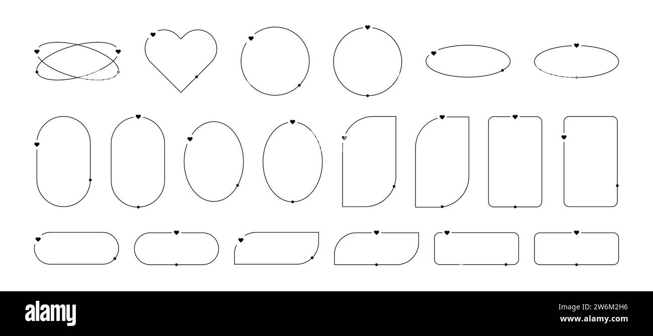 Aesthetic frames pack of y2k elements. Minimalistic linear templates ...