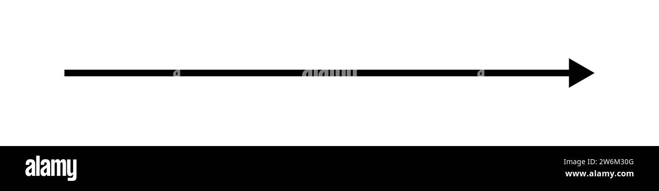 Long straight black arrow. Direction indicator up, down or right, left ...