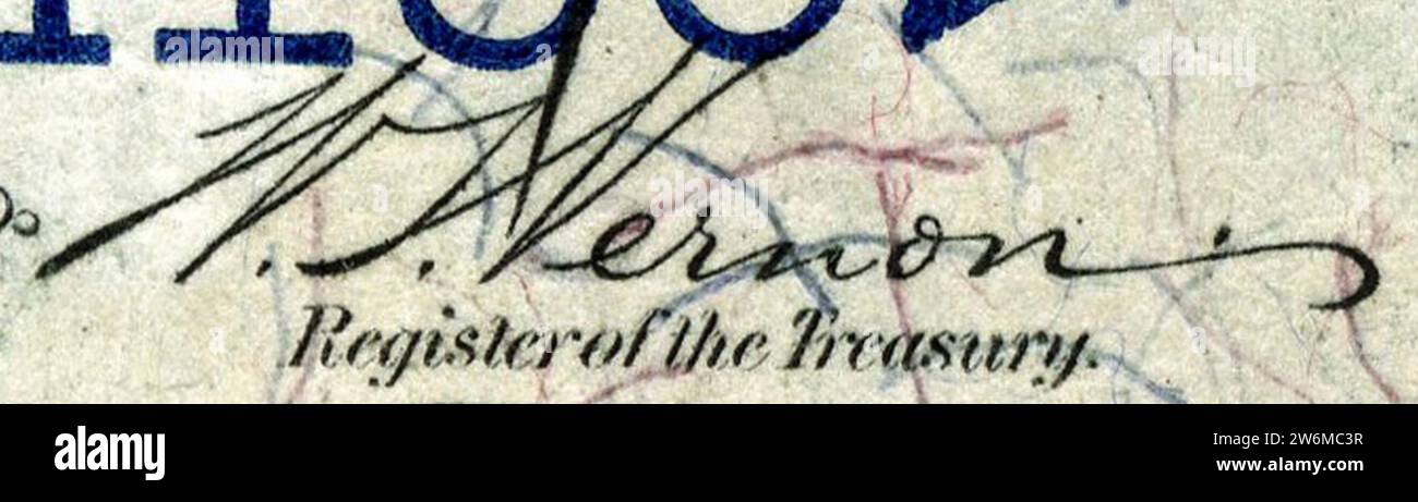 William Tecumseh Vernon (Engraved Signature Stock Photo - Alamy