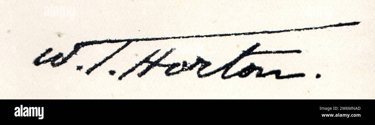 William Thomas Horton - signature 2 Stock Photo - Alamy