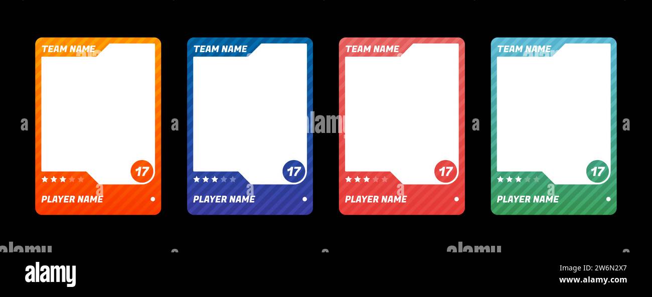 Game sports card template. A set of trading frames for football ...