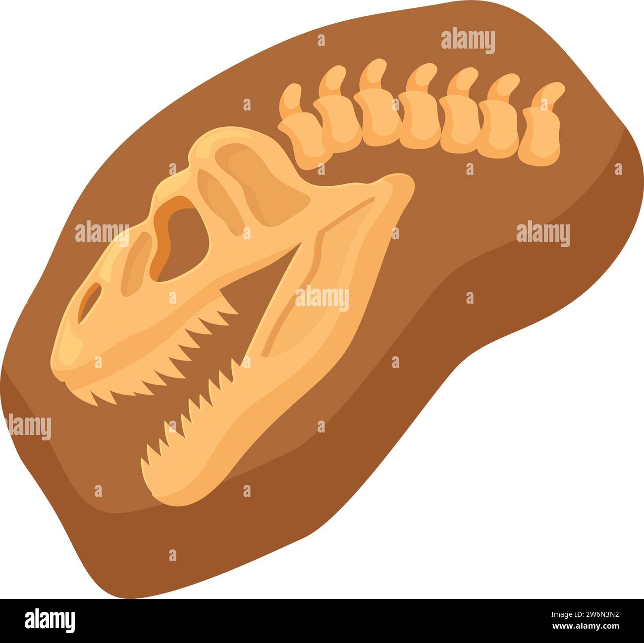 Head dino fossil icon cartoon vector. Soil mud layer. Biology museum ...