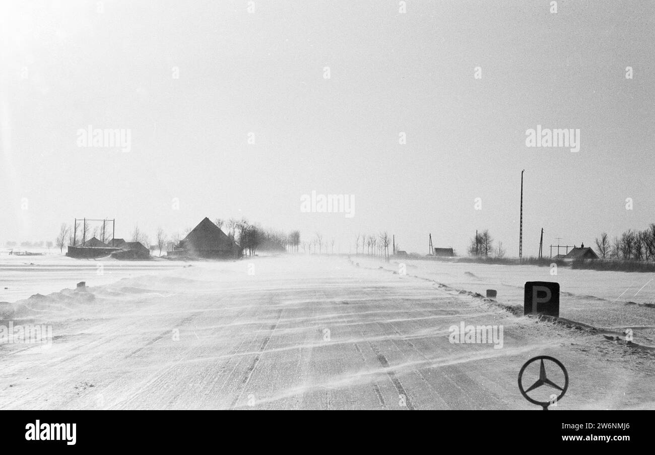 The road along the dike Marken-Volendam ca. January 16, 1963 Stock ...