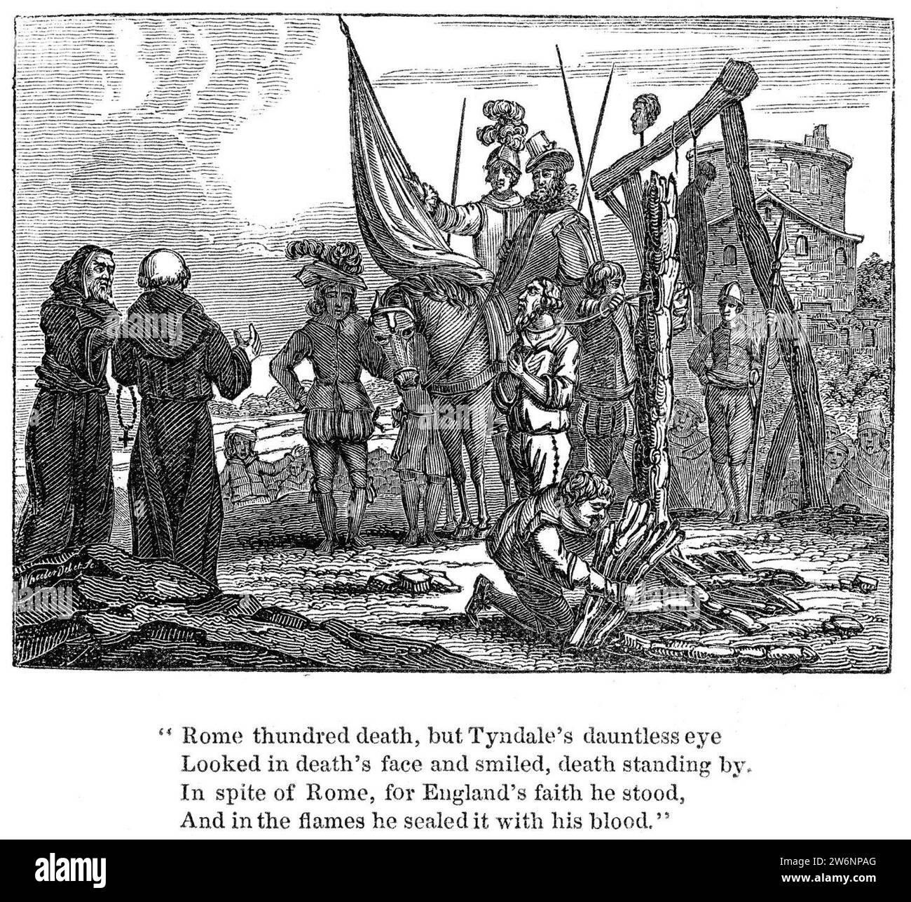 William Tyndale is Burned at the Stake Stock Photo - Alamy