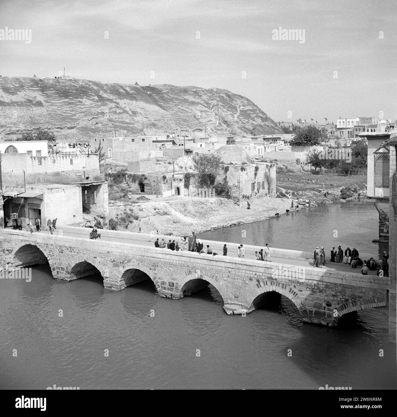 Bridge over the Orontes in Hama ca. 1950-1955 Stock Photo - Alamy