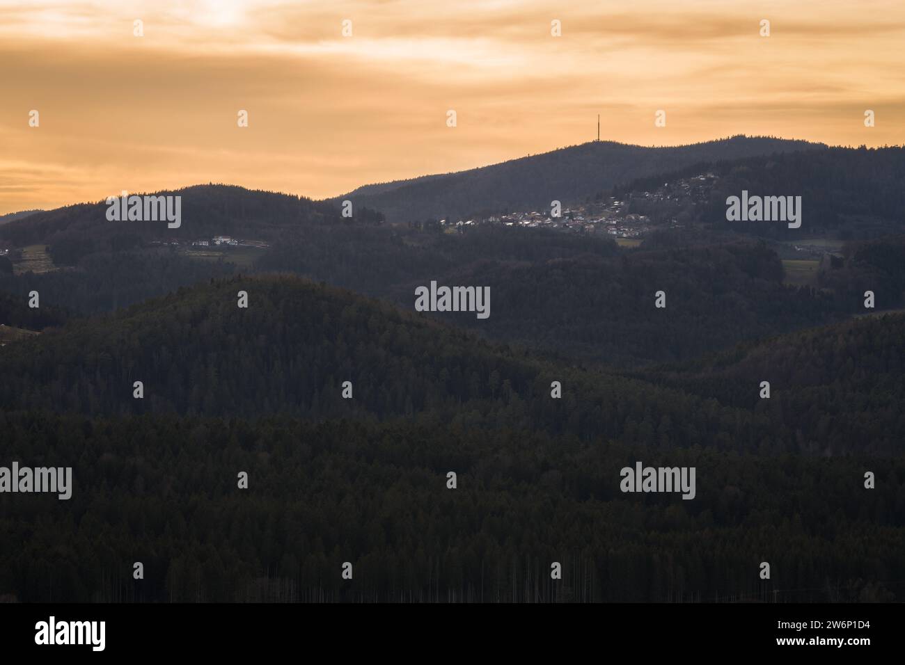 View from Haus im Wald to Schönberg in the Bavarian Forest near ... View from Haus im Wald to Schönberg in the Bavarian Forest near ...