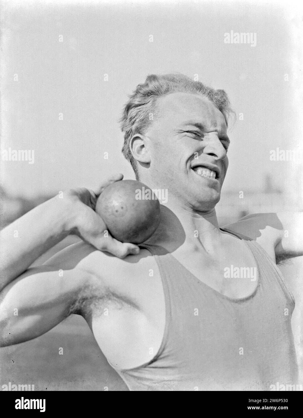 Shot putter in action ca. 1933 Stock Photo - Alamy