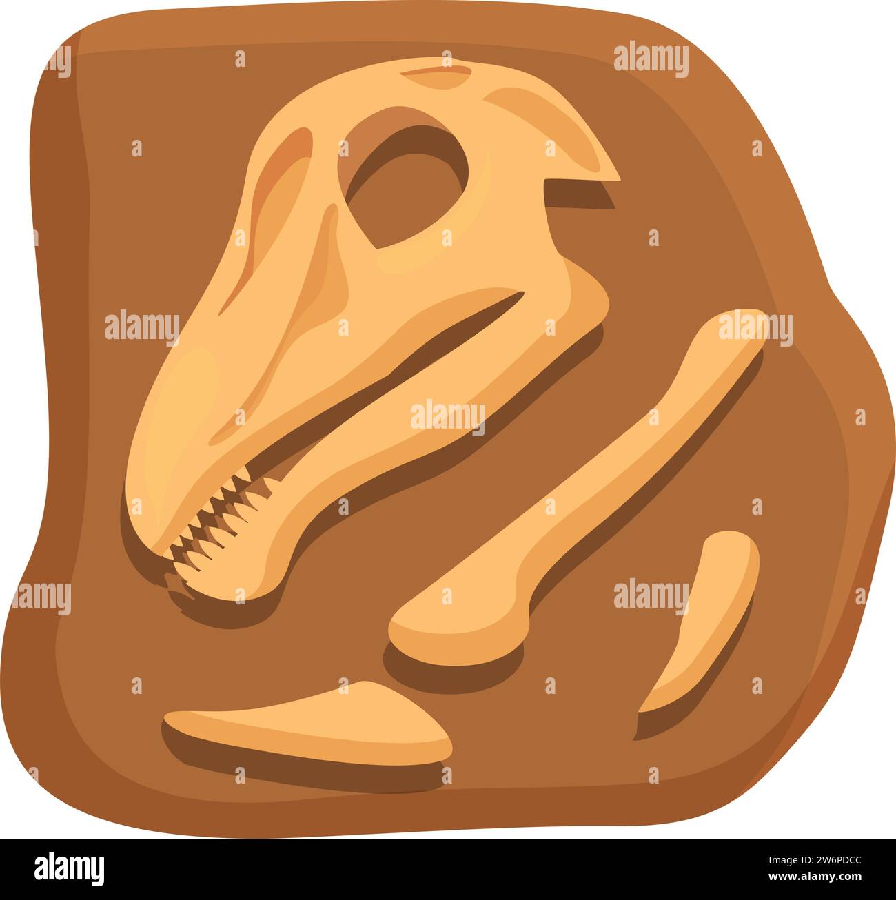 Head bones dinosaur icon cartoon vector. Stone fossil. Nature mud layer ...