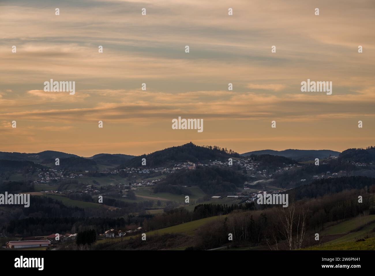 View from Haus im Wald to Schönberg in the Bavarian Forest near ... View from Haus im Wald to Schönberg in the Bavarian Forest near ...