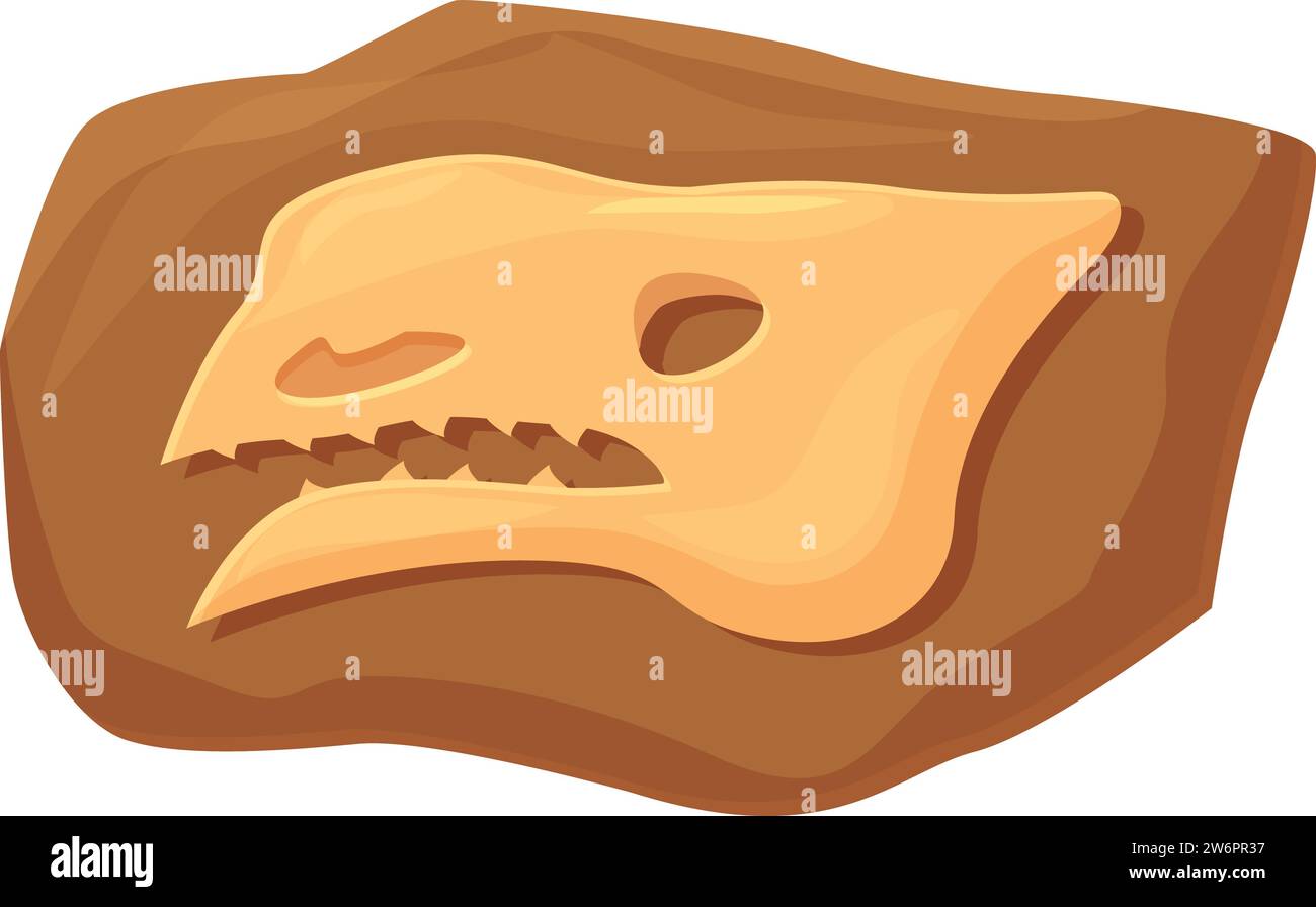 Skeleton dinosaur icon cartoon vector. Bone mud layer. Museum land ...