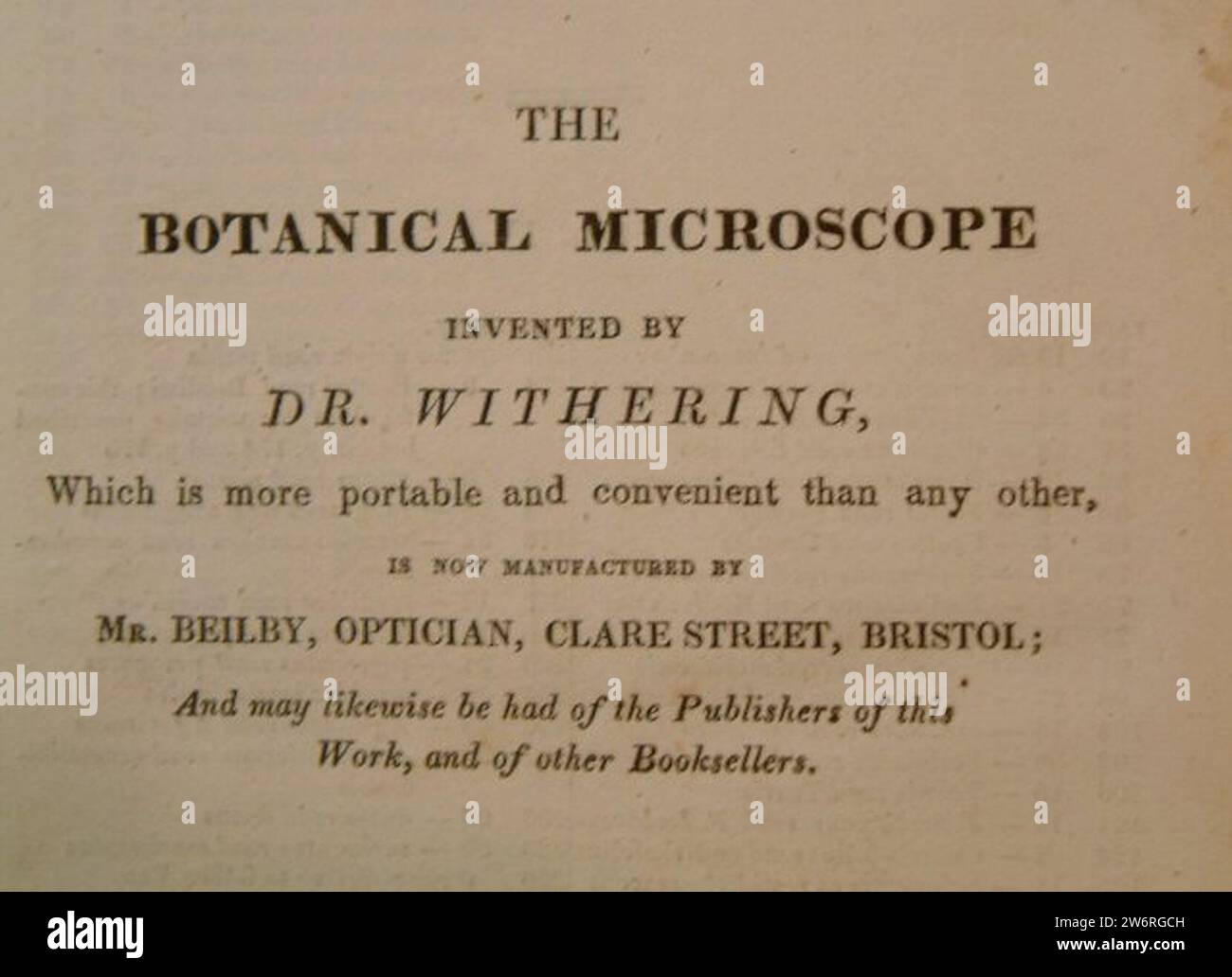 William Withering microscope advert (1830 Stock Photo - Alamy