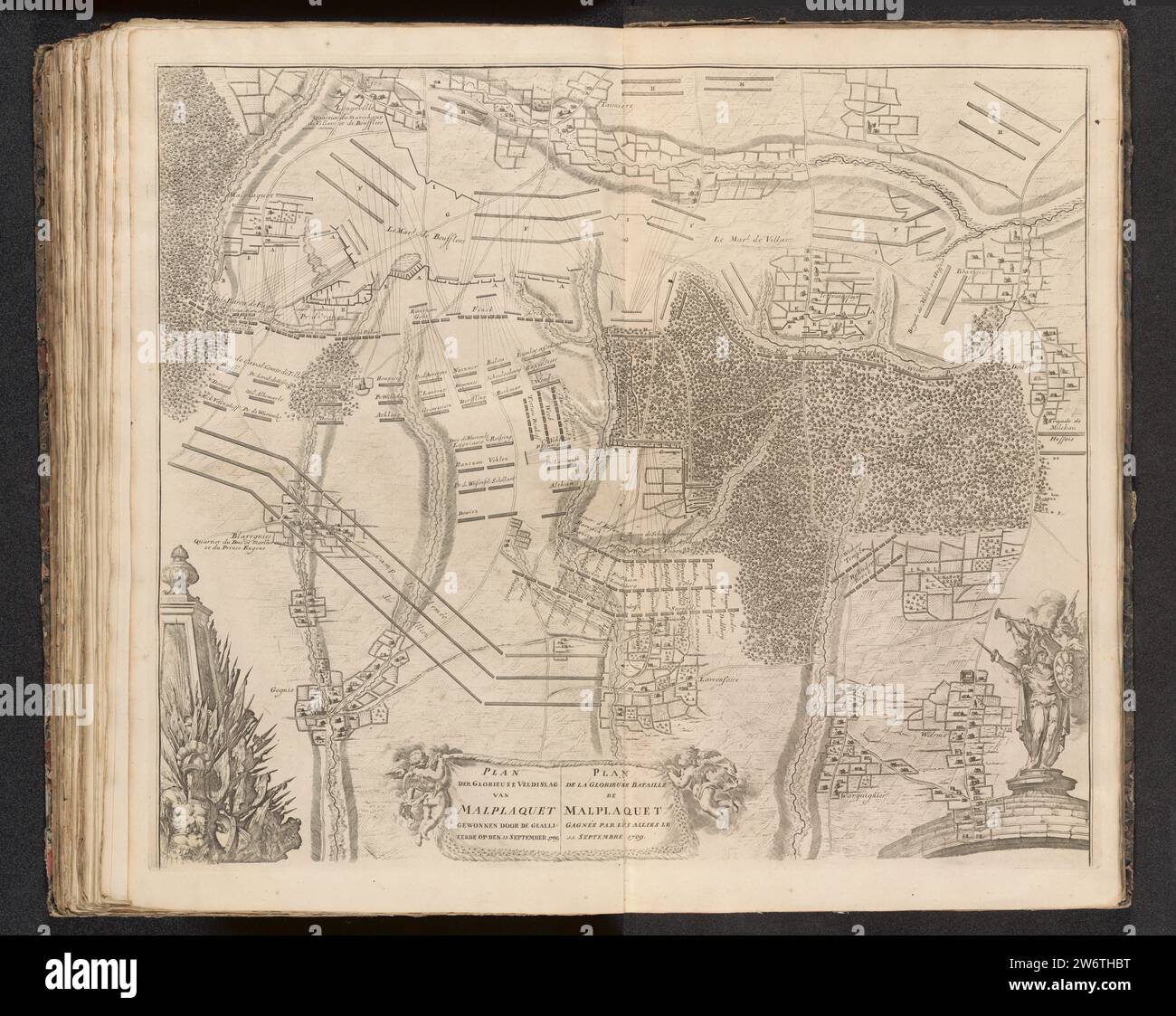 Map of the Battle of Malplaquet, 1709, 1729 Map of the Battle of ...
