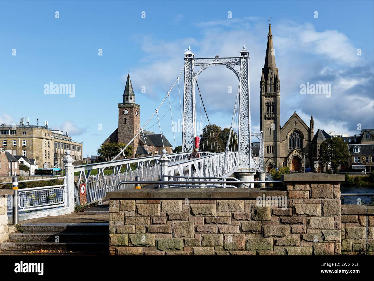 The Free North Church, Old High Church towers and Greig Street Bridge ...