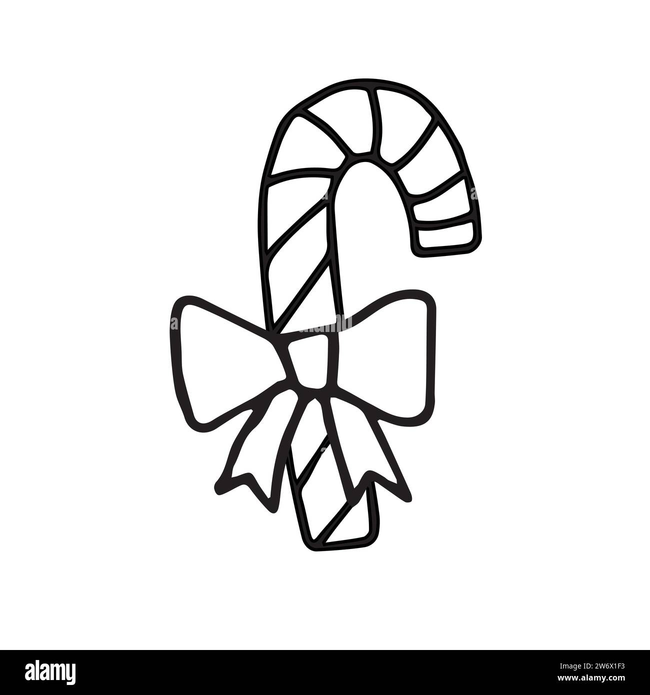 Vector hand drawn doodle sketch Christmas candy with bowtie isolated on ...