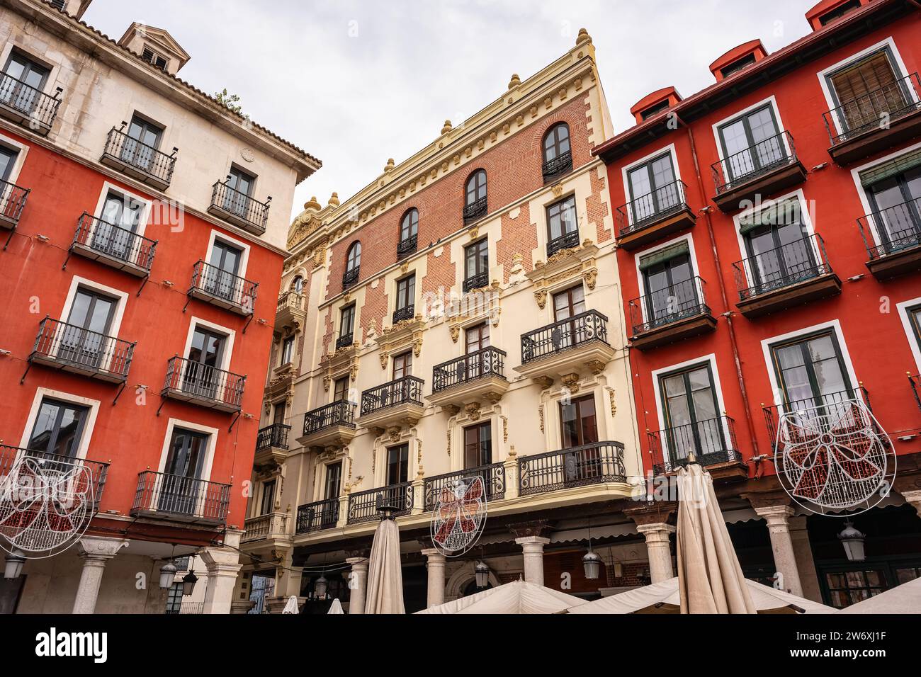 Picturesque buildings with colorful facades in the main square of ...
