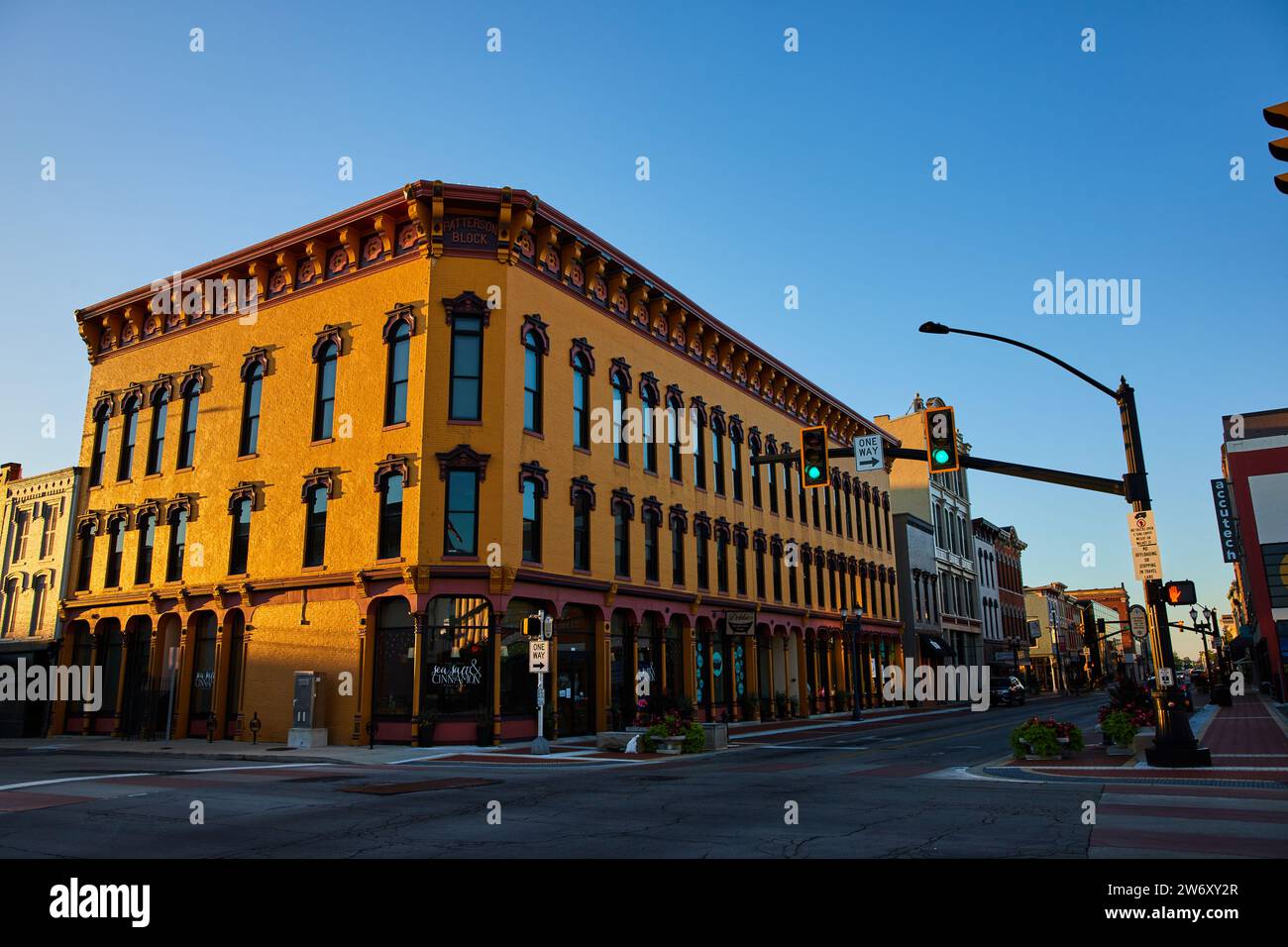 Golden Hour at Historic Patterson Block, Downtown Muncie Stock Photo ...