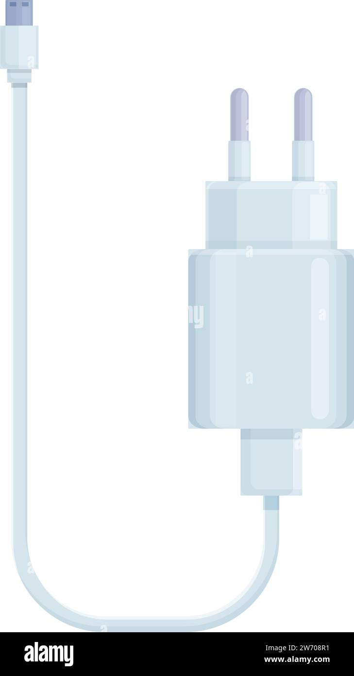 Item handy charger icon cartoon vector. Low plug adapter. Cable mobile ...