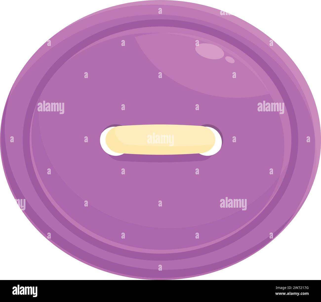 Oval button icon cartoon vector. Craft cute art. Tailor needle work ...