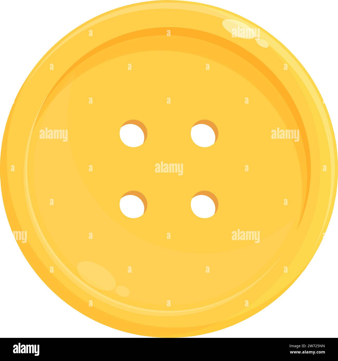 Yellow color button icon cartoon vector. Style art plastic. Metal dress ...