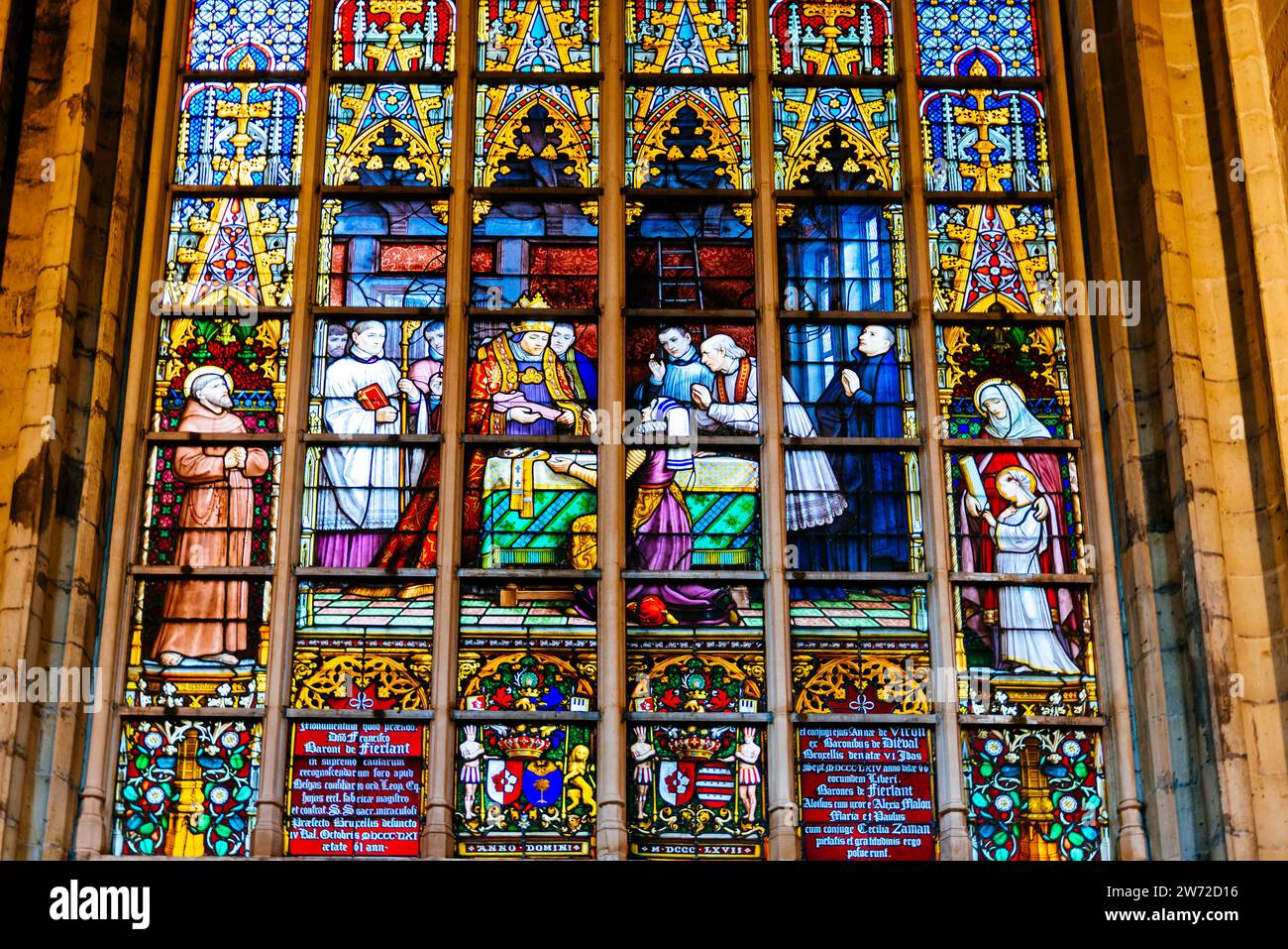 Story of the Stolen Host (1867), stained glass window. The Cathedral of ...