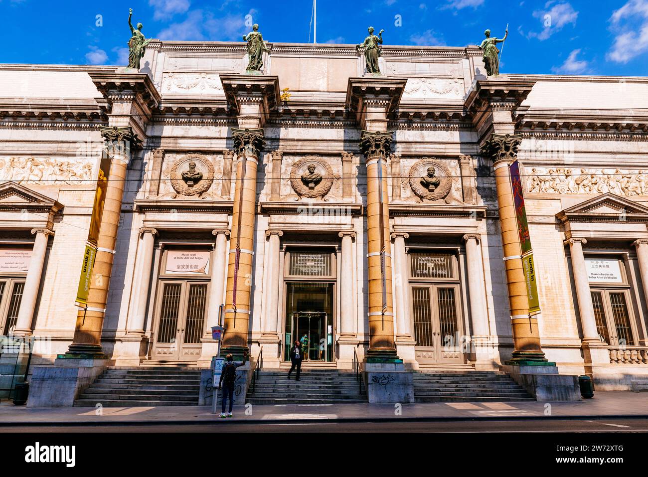 Entrance to the Oldmasters Museum in the Palace of Fine Arts. Royal ...