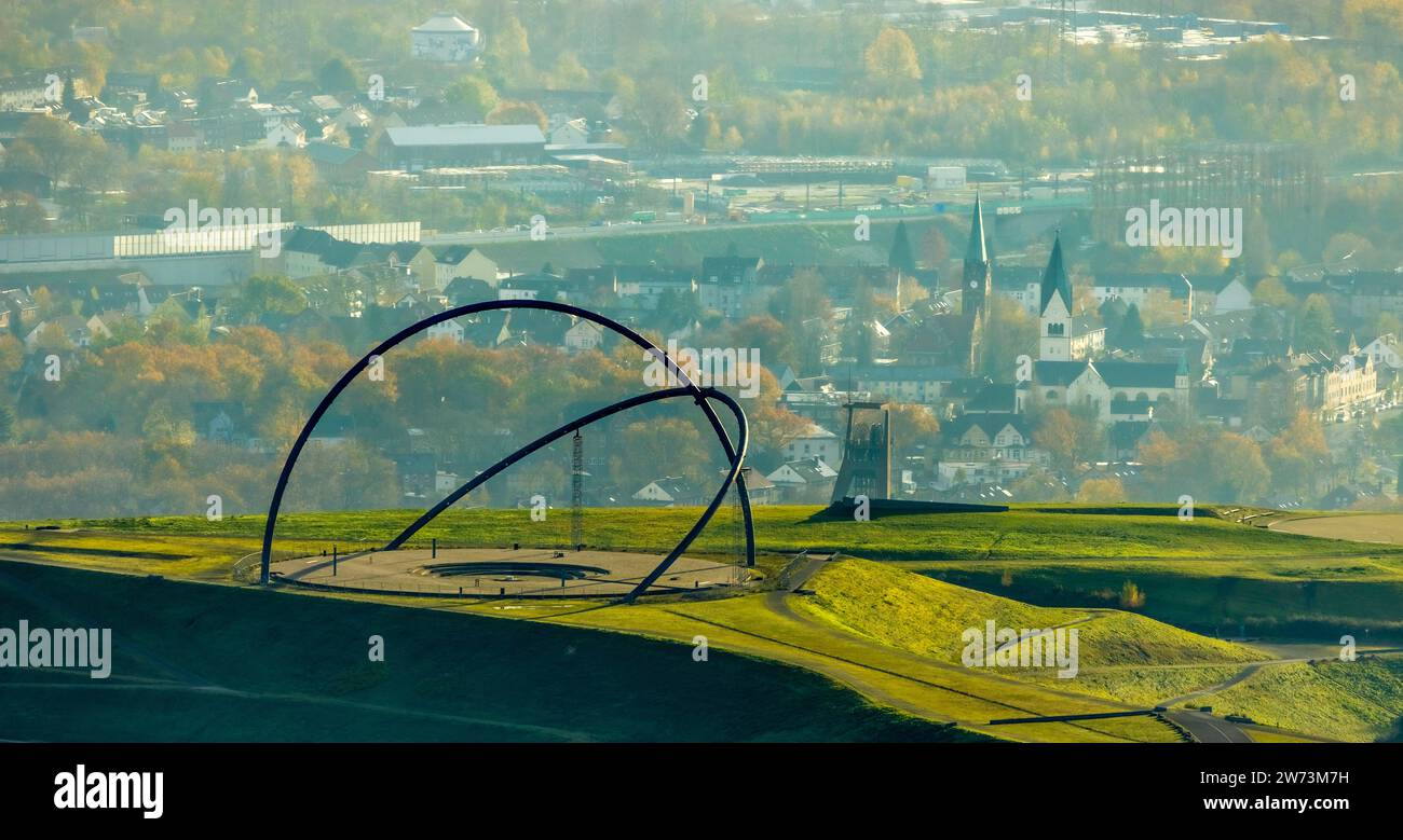 Aerial view, Hoheward spoil tip with the horizon observatory, landmark ...