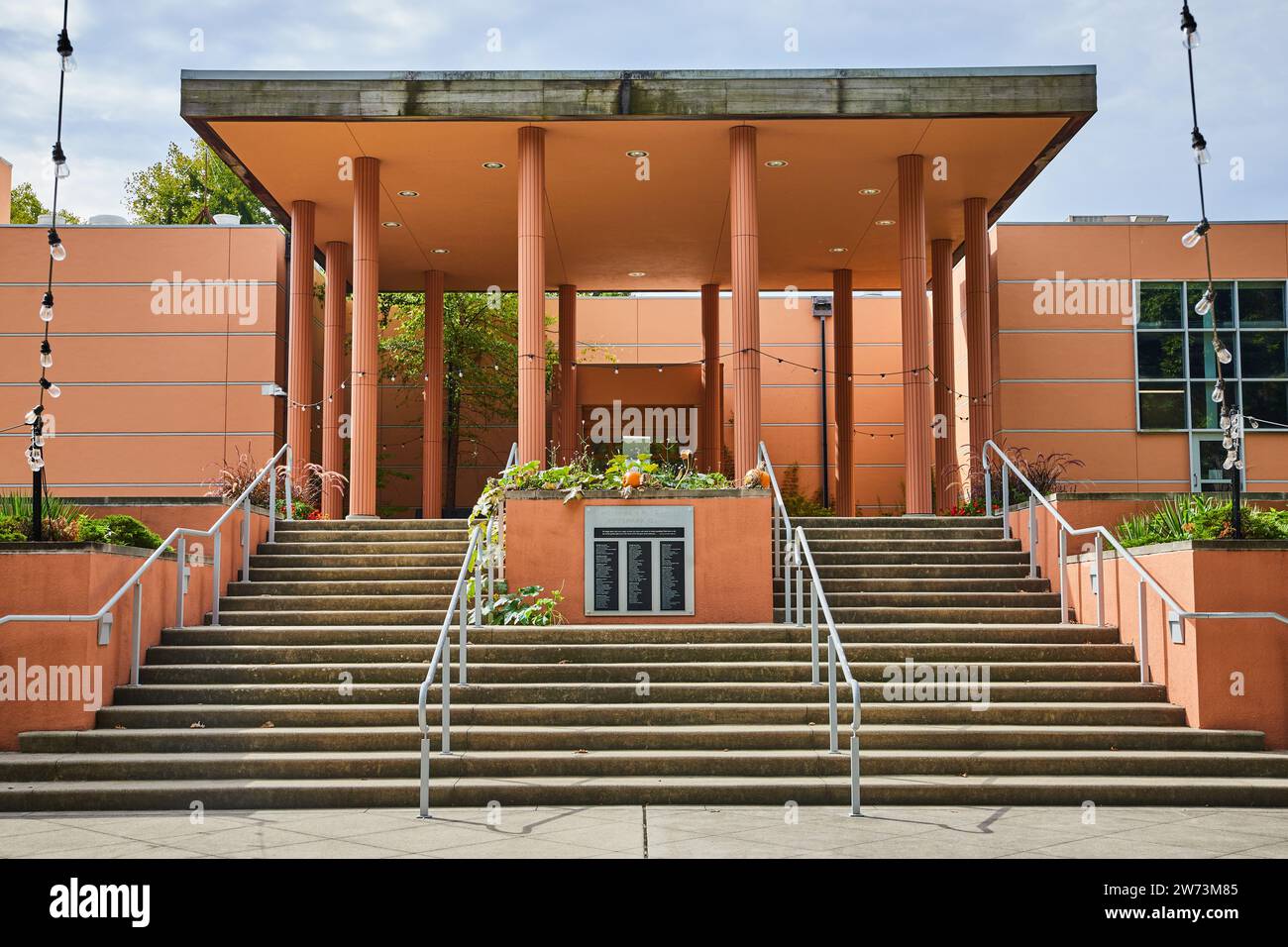 Modern Civic Center Entrance with Floral Touch, Indianapolis Stock ...