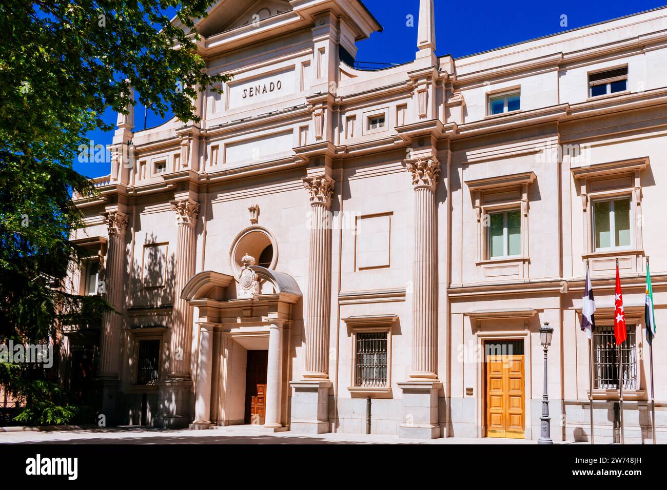 Main entrance. Palacio del Senado - Palace of the Senate is the home of ...
