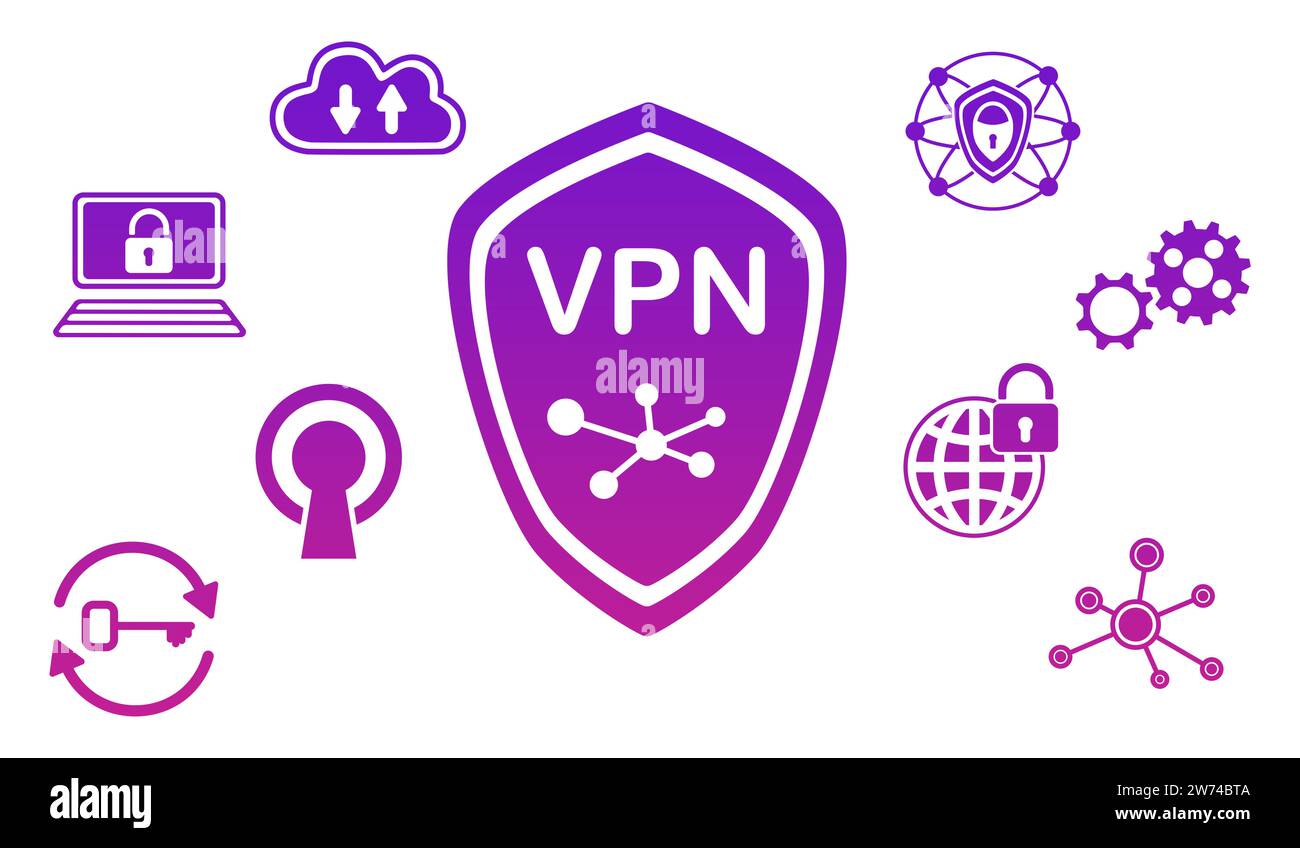 Illustration of a vpn concept Stock Photo - Alamy