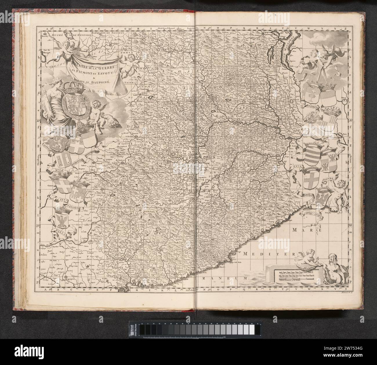 Map of the battlefield in Piemonte and Savoye, ca. 1688-1697, 1729 Map ...