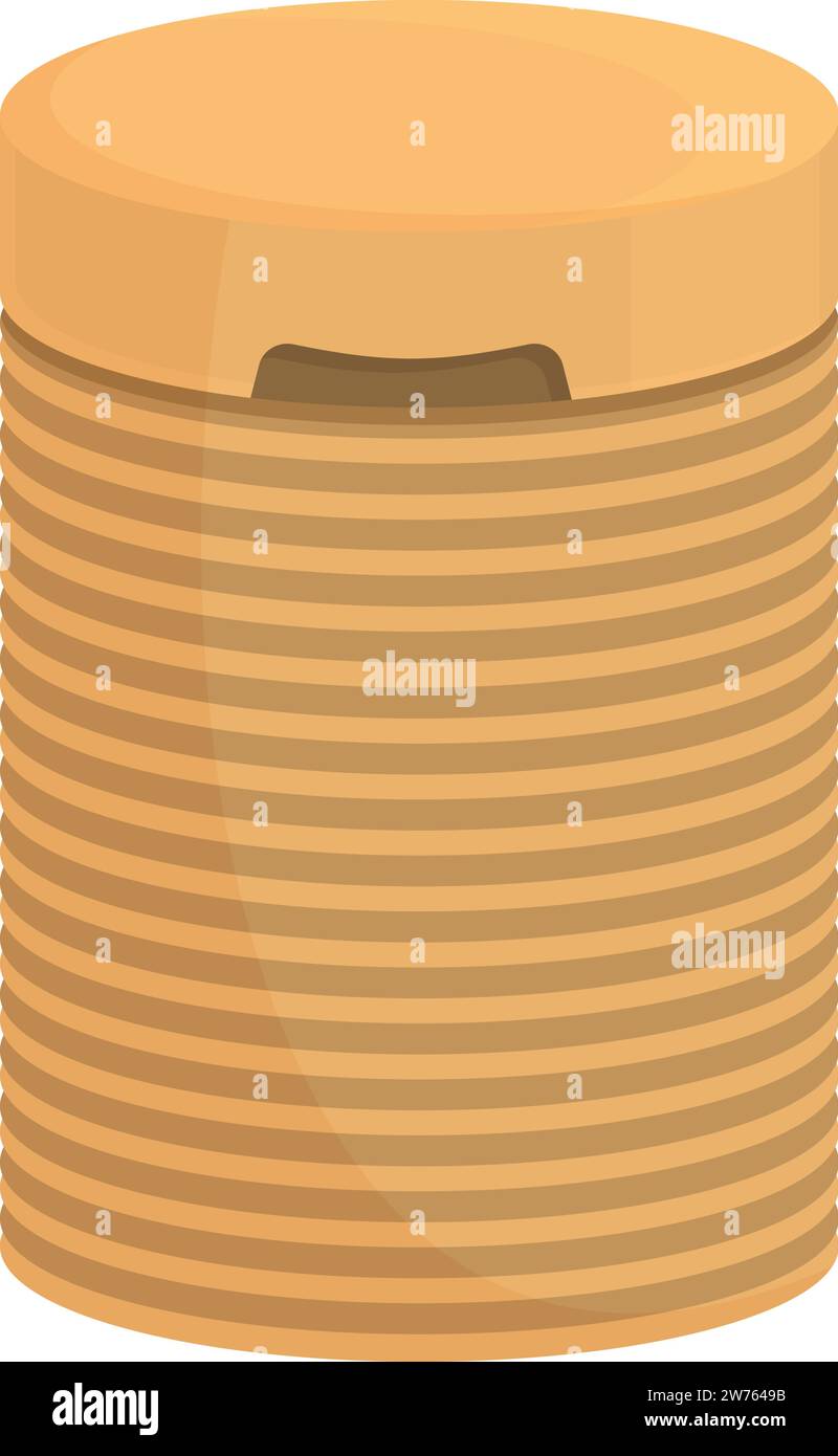 Round laundry basket icon cartoon vector. Container wash. Mound heap ...