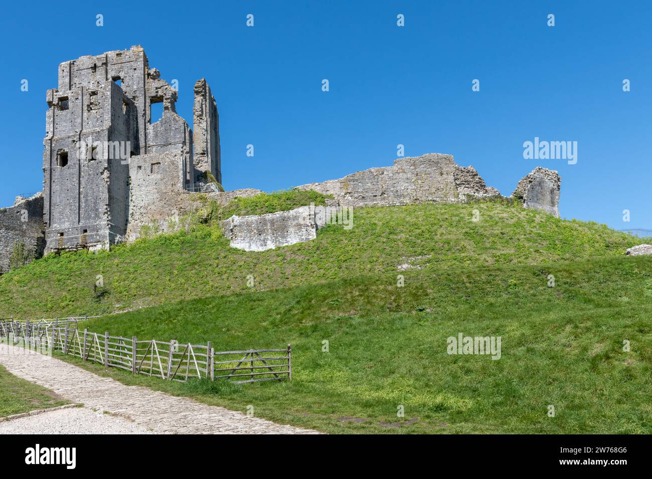 The ruins of Corfe castle in Dorset Stock Photo - Alamy