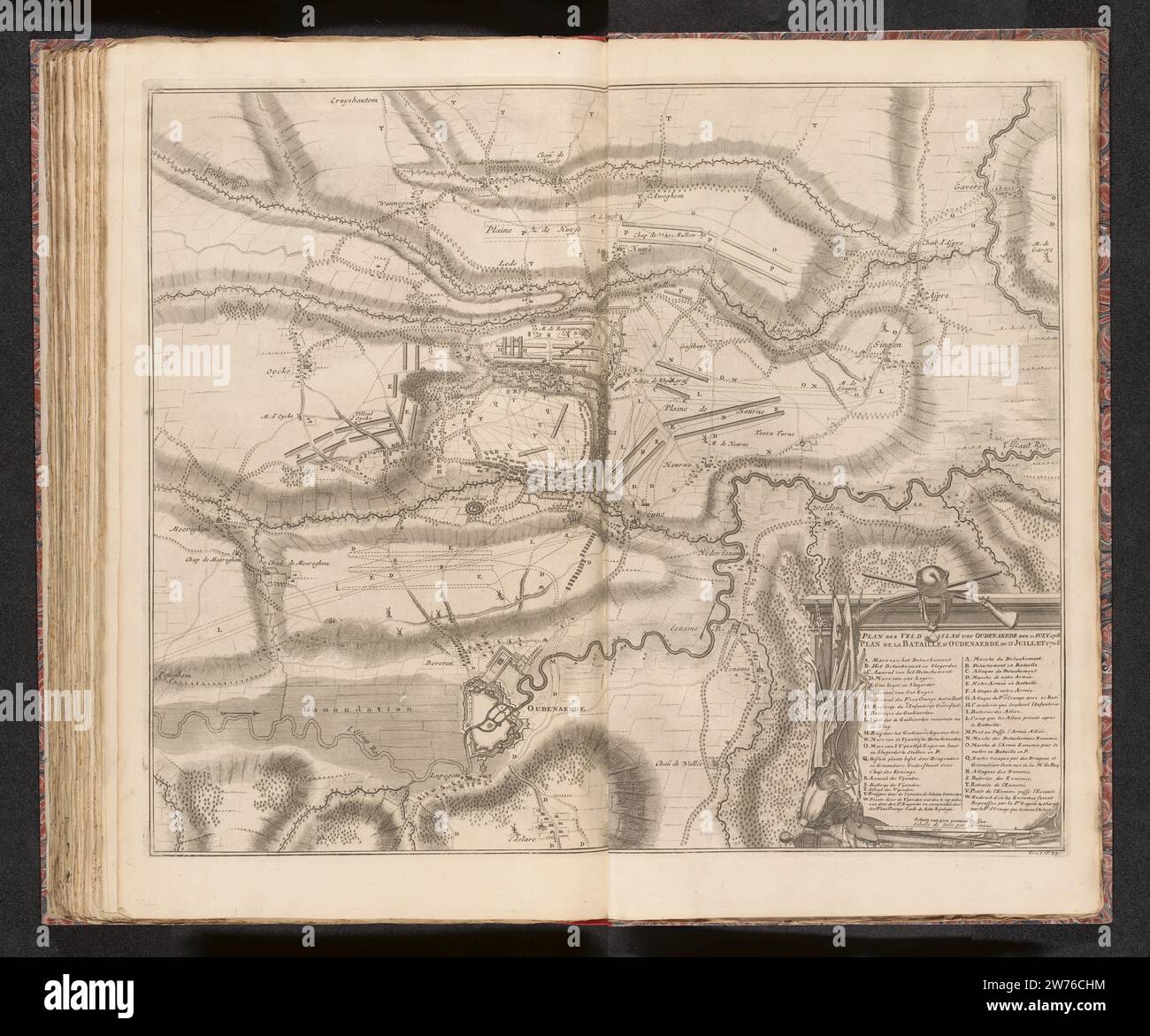 Map of the Battle of Oudenaarde, 1708, 1727 - 1729 Map of the Battle of ...